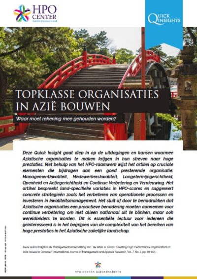 TOPKLASSE ORGANISATIES IN AZIË BOUWEN - HPO Center